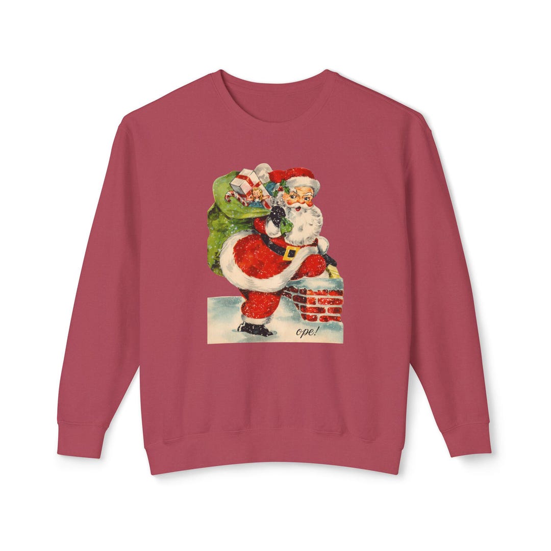 Santa Ope Midwestern Christmas Lightweight Crewneck Sweatshirt - Etsy