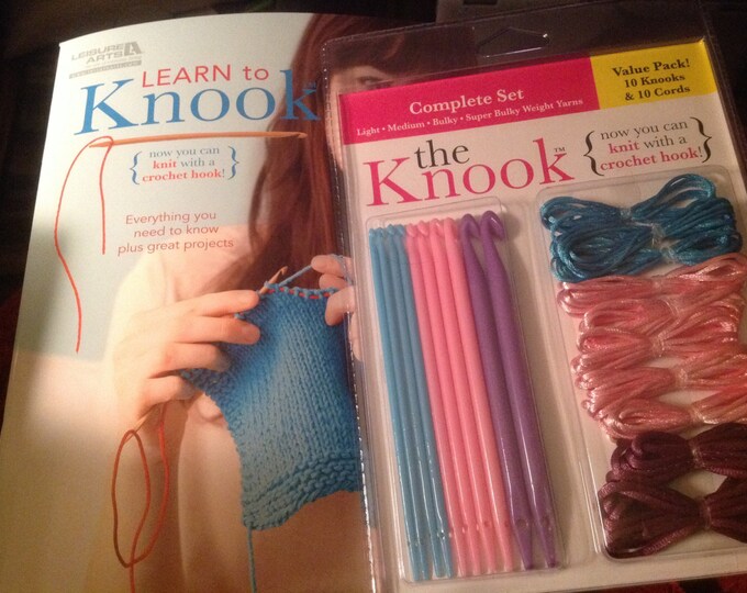Crochet Knooking Set learn to Knook Pattern Book, 10 Knooks, 10 Cords ...