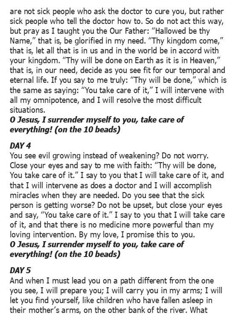 Surrender Novena Chaplet Prayer Card. Laminated and Printed on 64 Lb ...