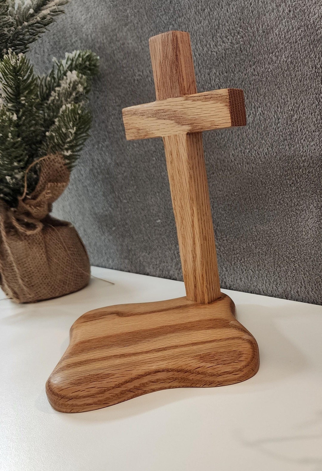 Wood Cross Table Decor, Real Oak Wood Cross - Etsy