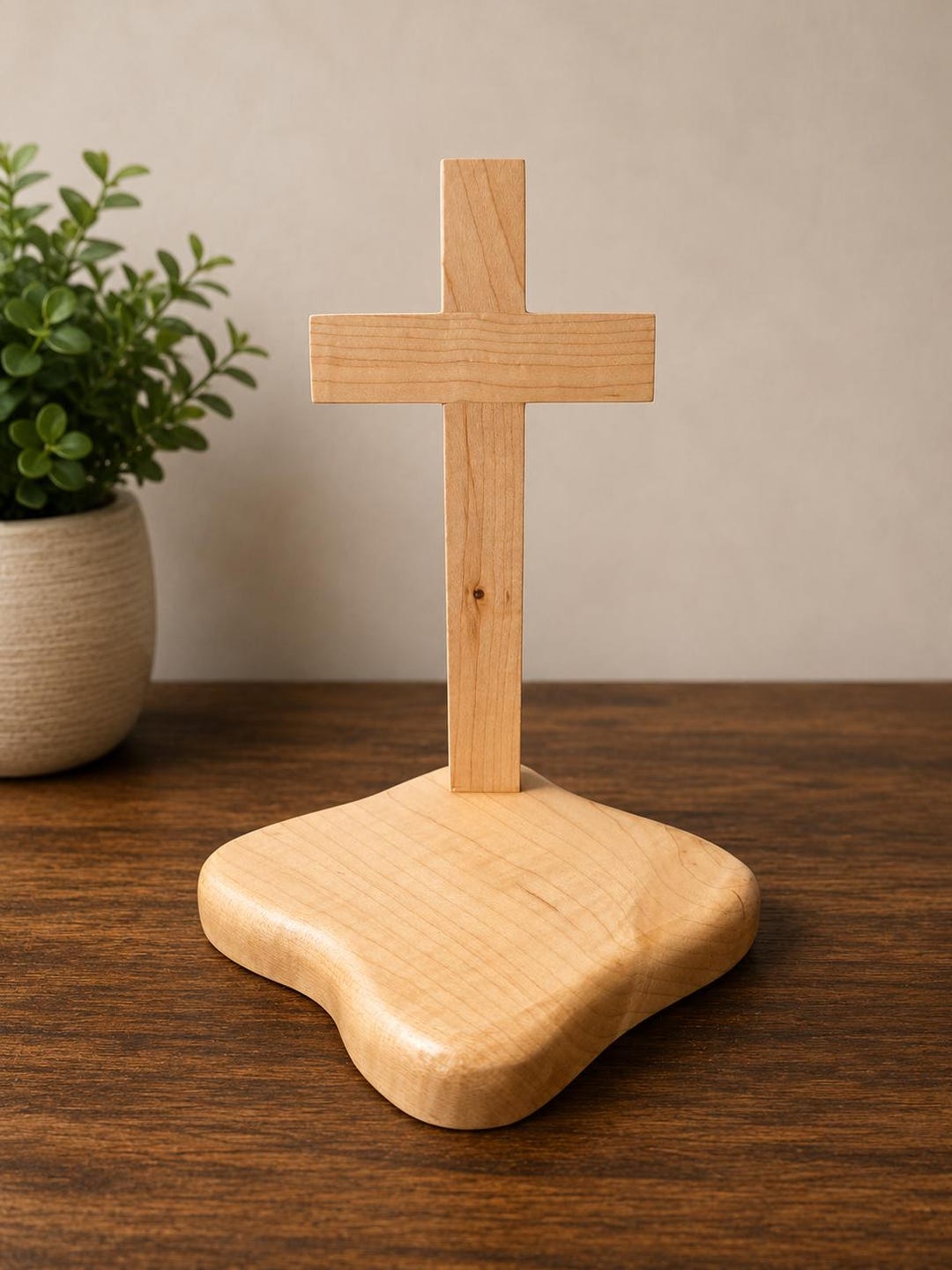 Wooden Cornerstone Cross, Christian Tabletop Decor, (maple) - Etsy