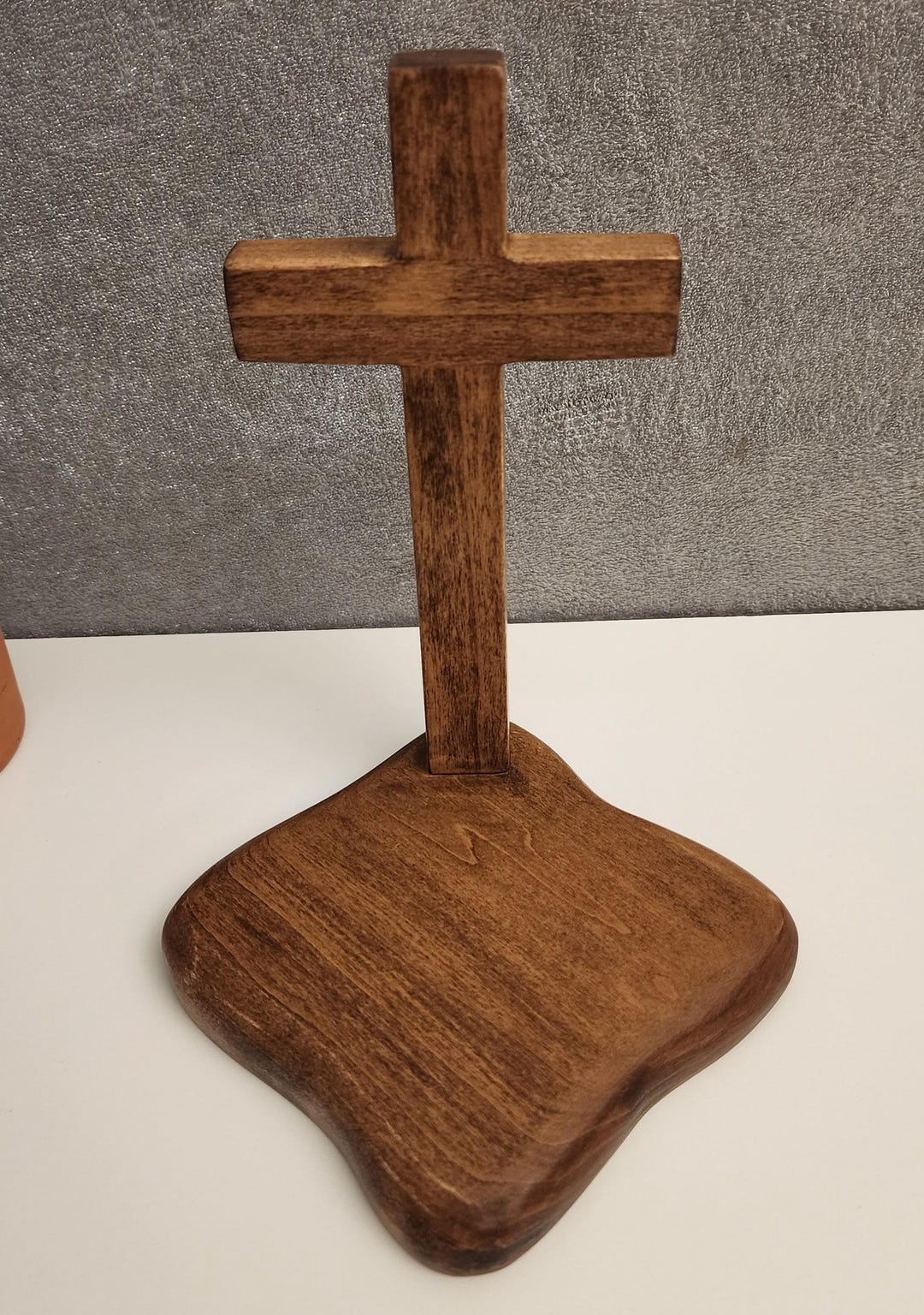 Wood Cross Table Decor, Dark Walnut Stained Poplar Wood Cross. - Etsy