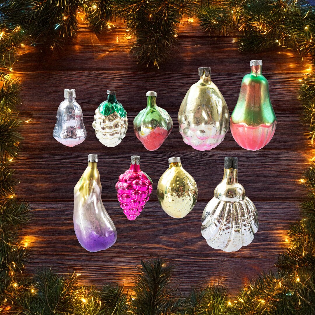 Vintage Christmas Mercury Glass Indent Ornament USSR Soviet Ornaments ...