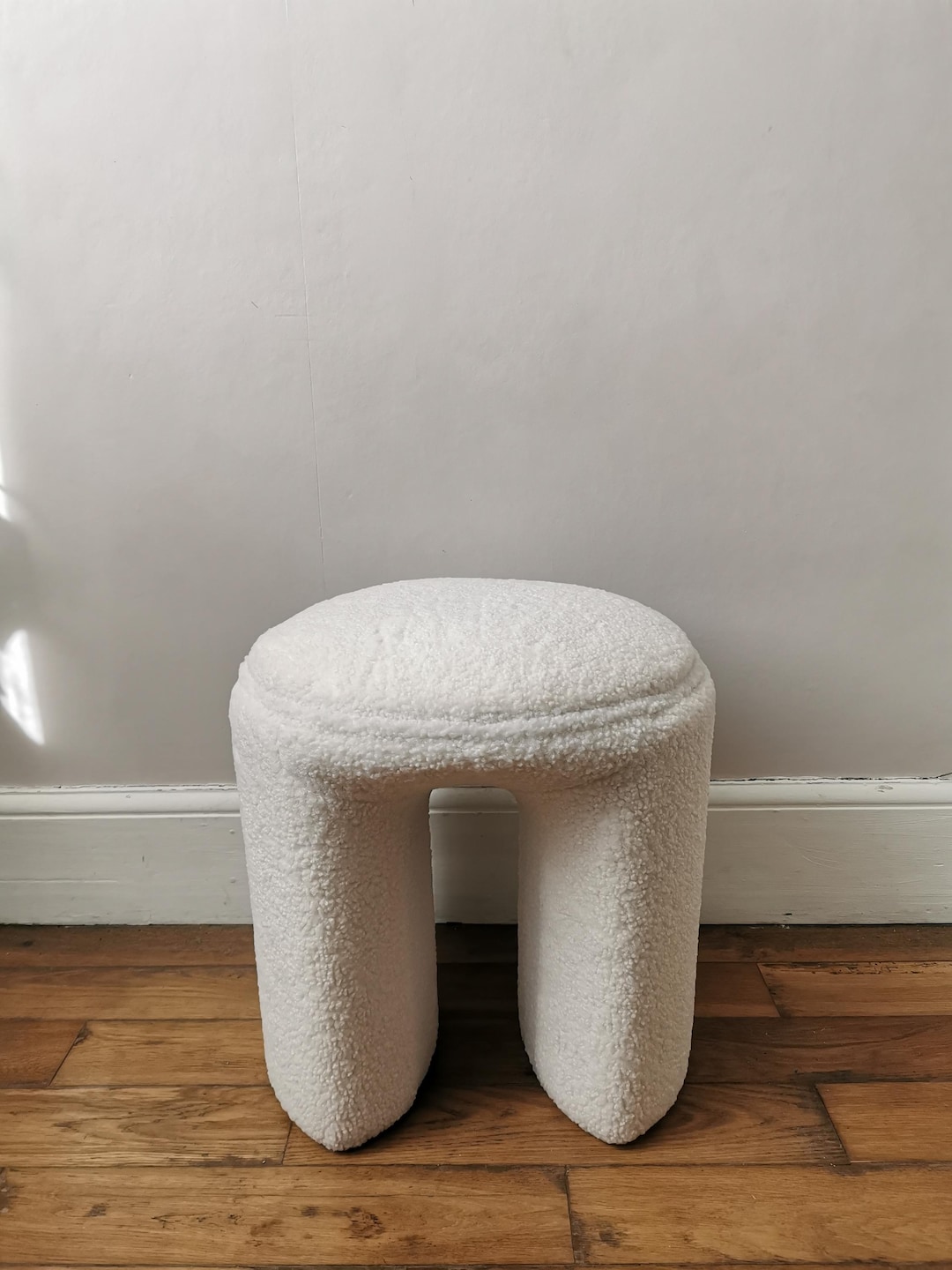 Léon Stool in White Terry Fabric - Etsy