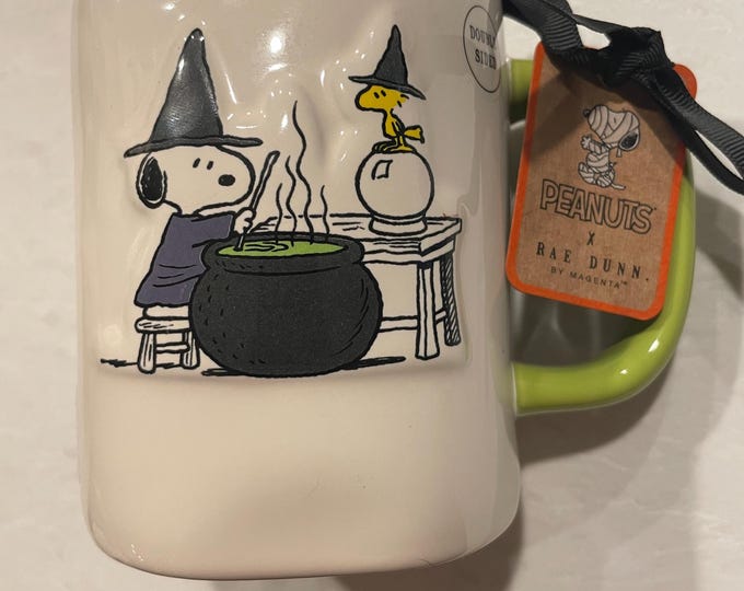 RAE DUNN Snoopy and Woodstock- PEANUTS- Double Sided Mug - Witch’s Brew ...