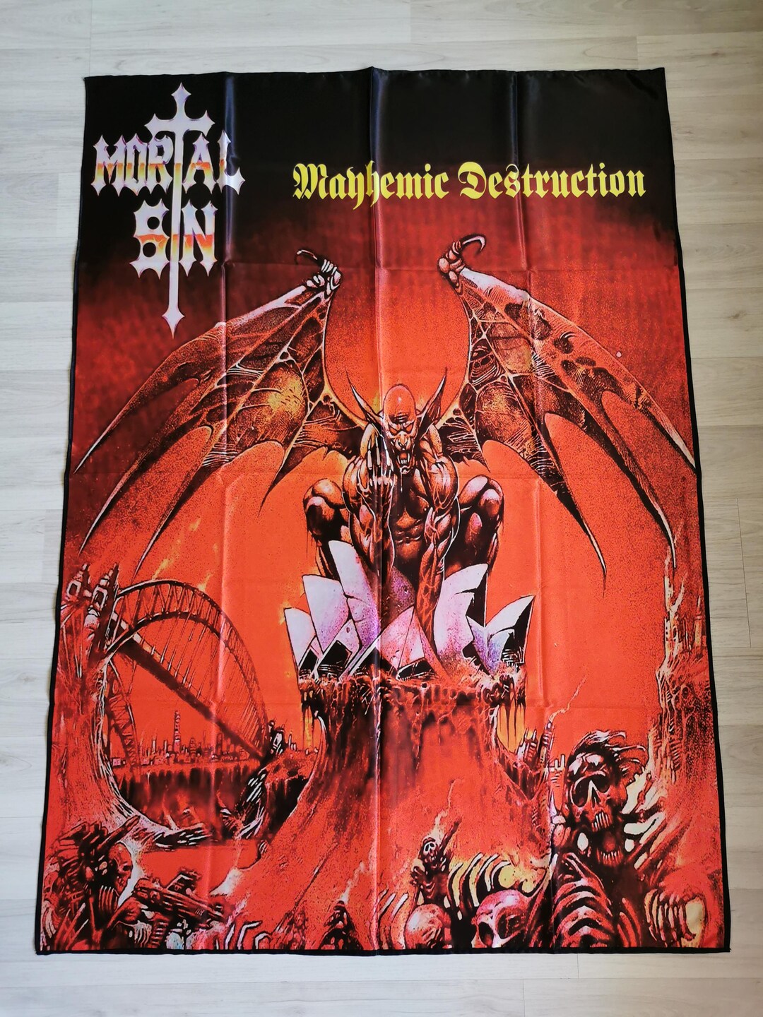 MORTAL SIN Mayhemic Destruction Flag cloth Poster Banner Tapestry Old ...
