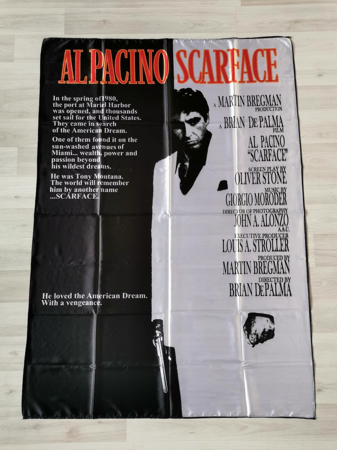 SCARFACE Film Movie Flag cloth Poster Banner Tapestry Al Pacino - Etsy