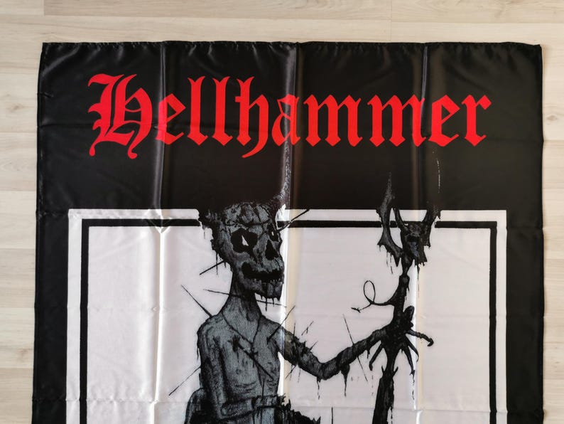 HELLHAMMER Apocalyptic Raids Flag cloth Poster Banner Tapestry Extreme Metal Celtic Frost - Etsy