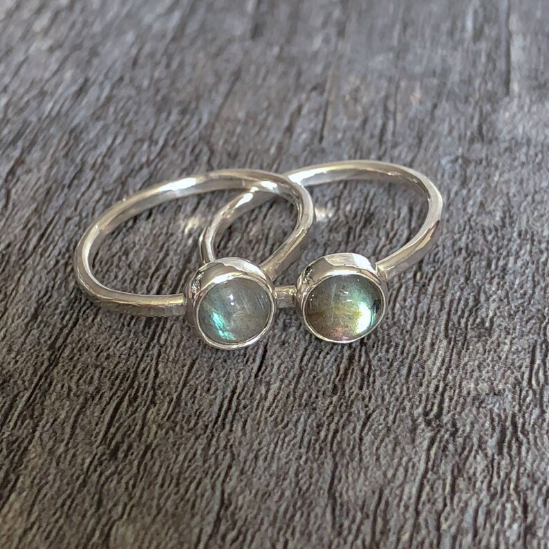 Single Green Labradorite Stacking Ring - Etsy