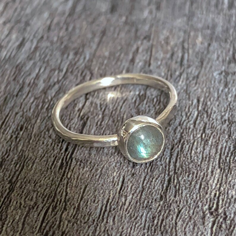 Single Green Labradorite Stacking Ring - Etsy