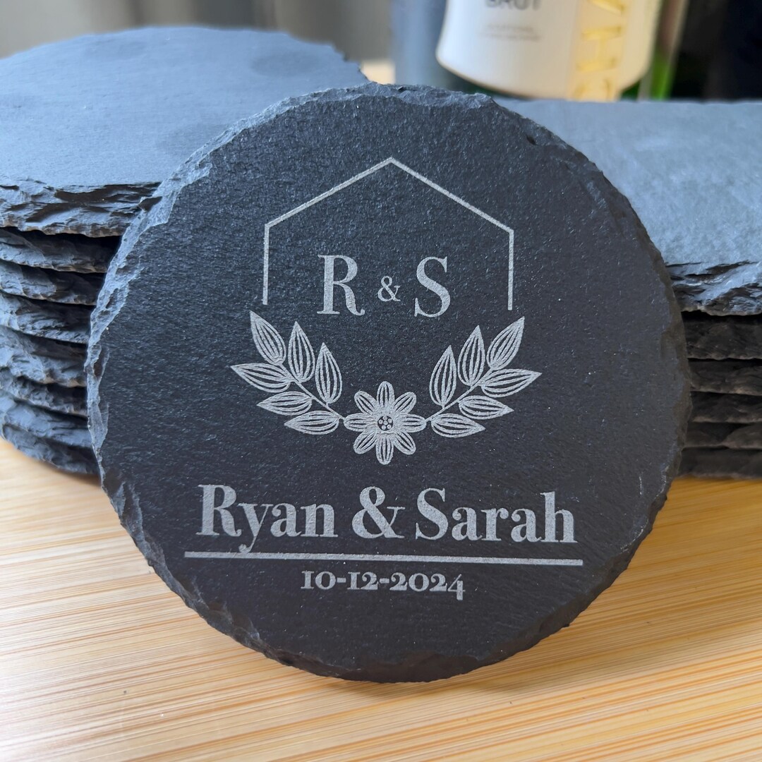 Personalized Monogram Stone Coasters, Wedding Gifts. - Etsy