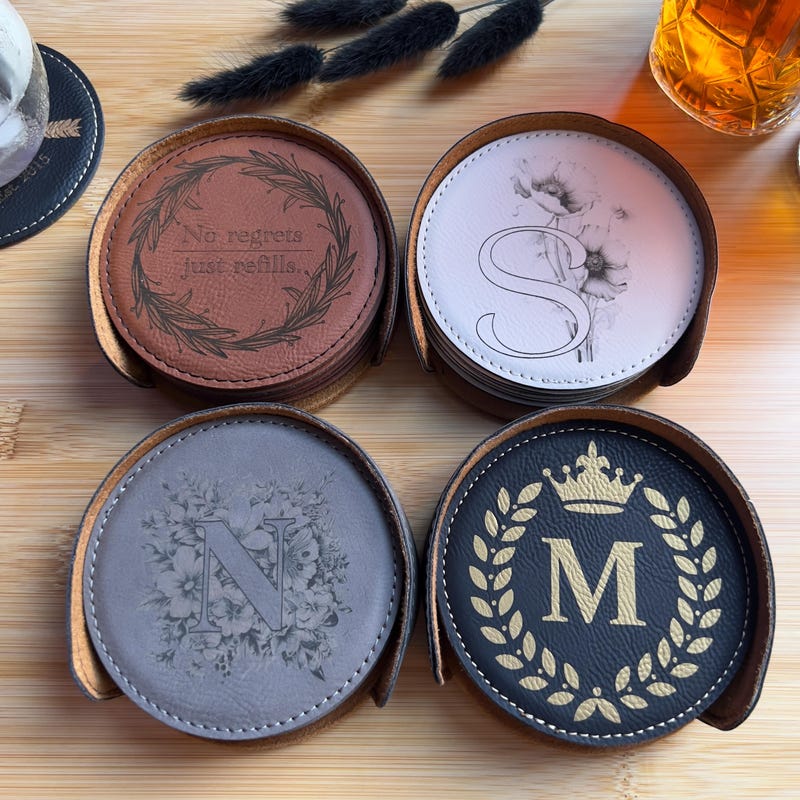 Leather Coaster - Etsy