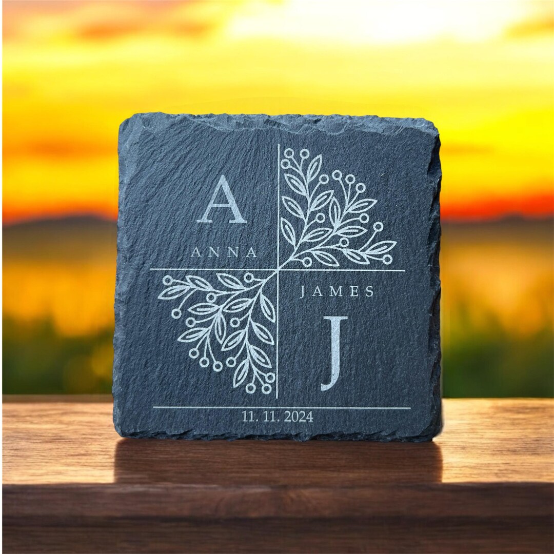 Personalized Slate Coasters Engraving, Wedding Gifts, Custom Stone ...