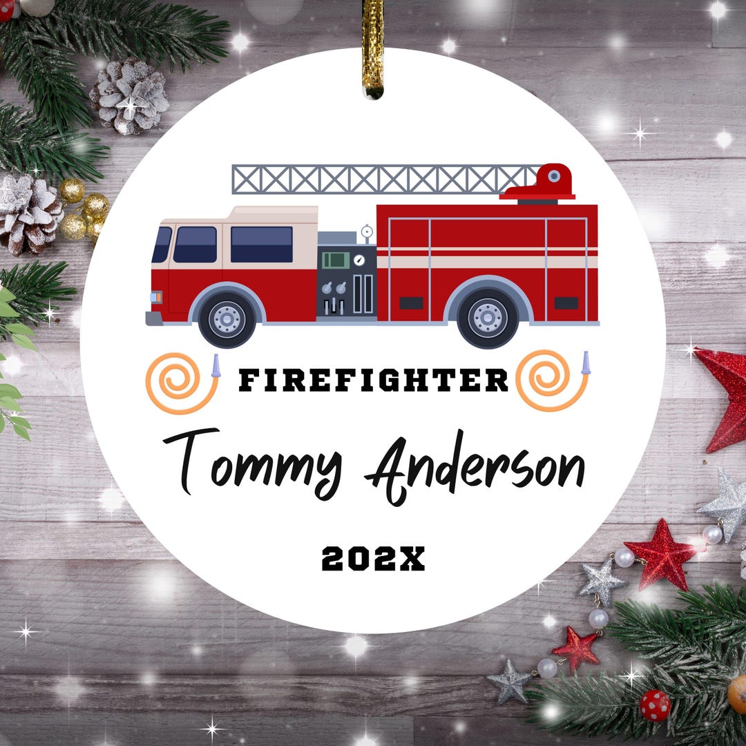 Personalized Firefighter Ornament, Custom Fire Department Gift - Etsy