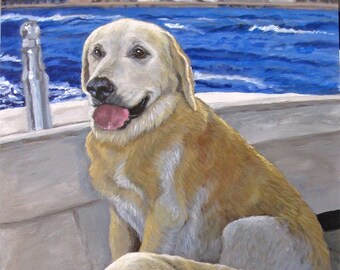 Yellow Lab Custom Pet Portrait Labrador Retriever Painting | Etsy