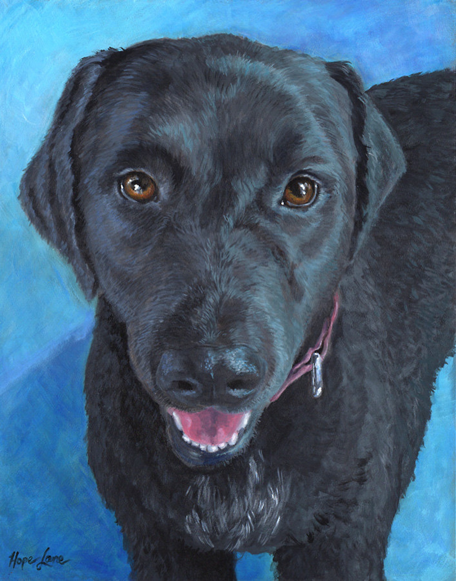 Yellow Lab Painting, Custom Pet Portrait, Rescue Dog, Labrador ...