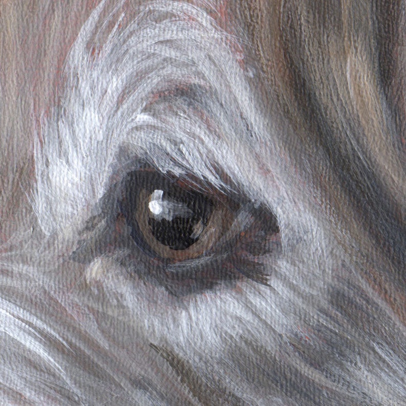 Rescue Dog Custom Pet Portrait Terrier Painting Original 8x8 | Etsy