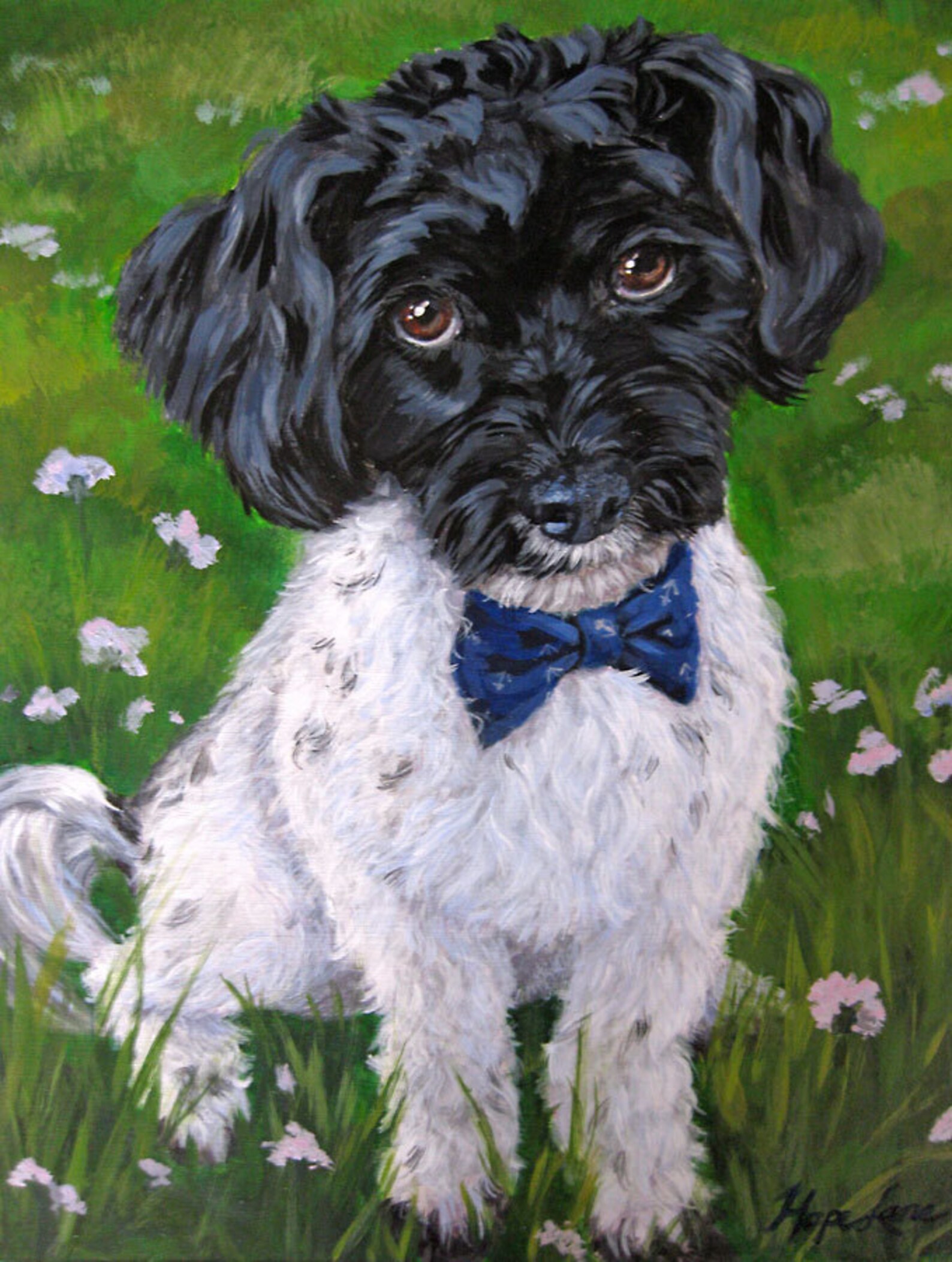 Cuddly Cockapoo, Custom Pet Portrait Painting, Original Dog Painting or ...