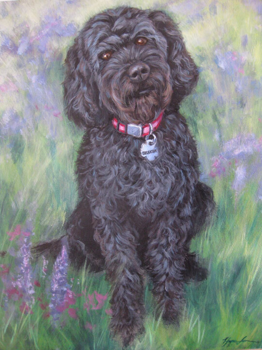 Custom Portrait, Labradoodle, Custom Pet Portrait, Original Labradoodle ...
