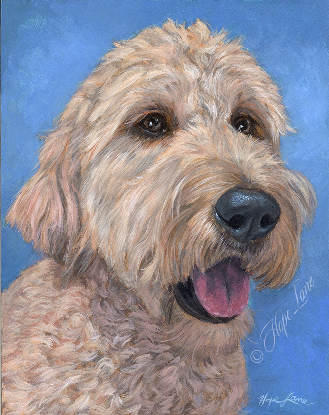 Custom Pet Portrait From a Photo, Custom Dog Portrait, Goldendoodle Pet ...