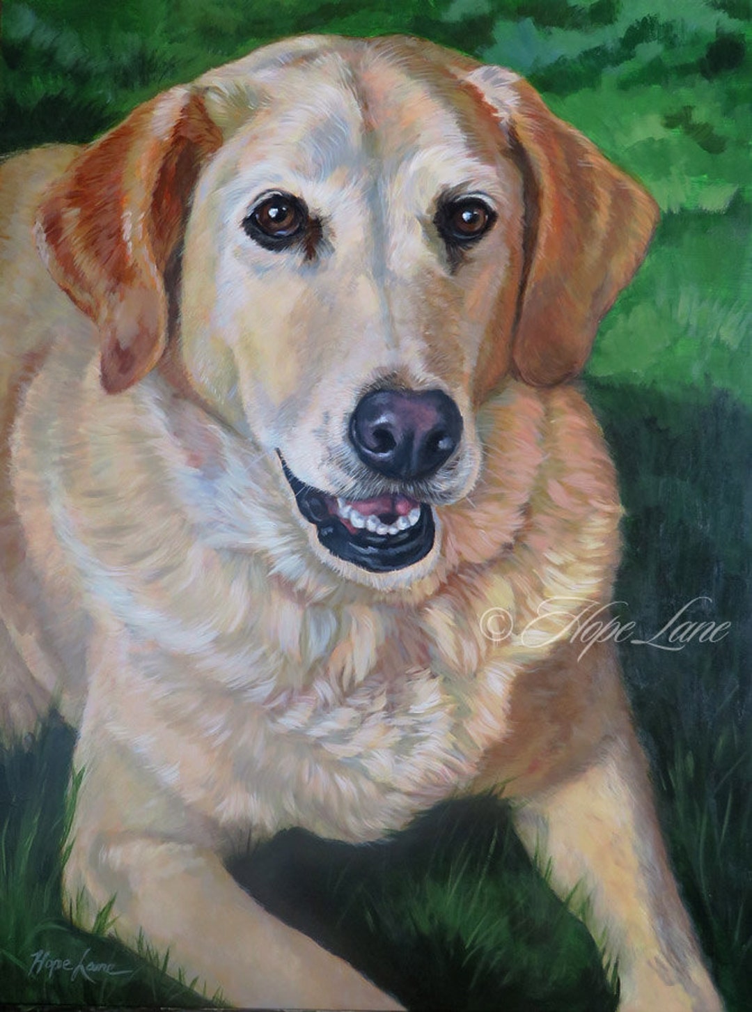 Yellow Lab Painting, Custom Pet Portrait, Rescue Dog, Labrador ...