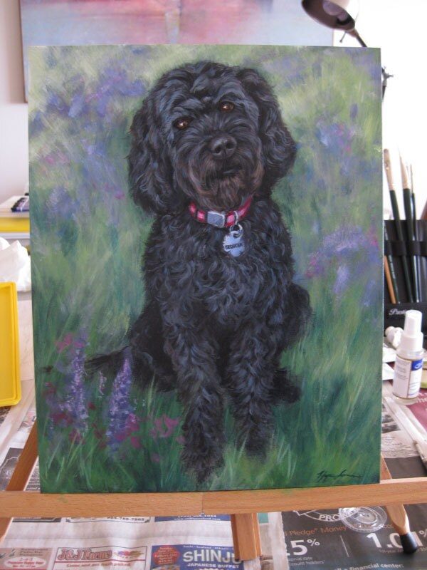 Custom Portrait, Labradoodle, Custom Pet Portrait, Original Labradoodle ...