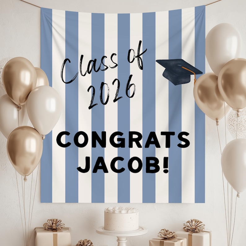 Class of 2026 Graduation Party Banner Personalized Name Photo Booth ...