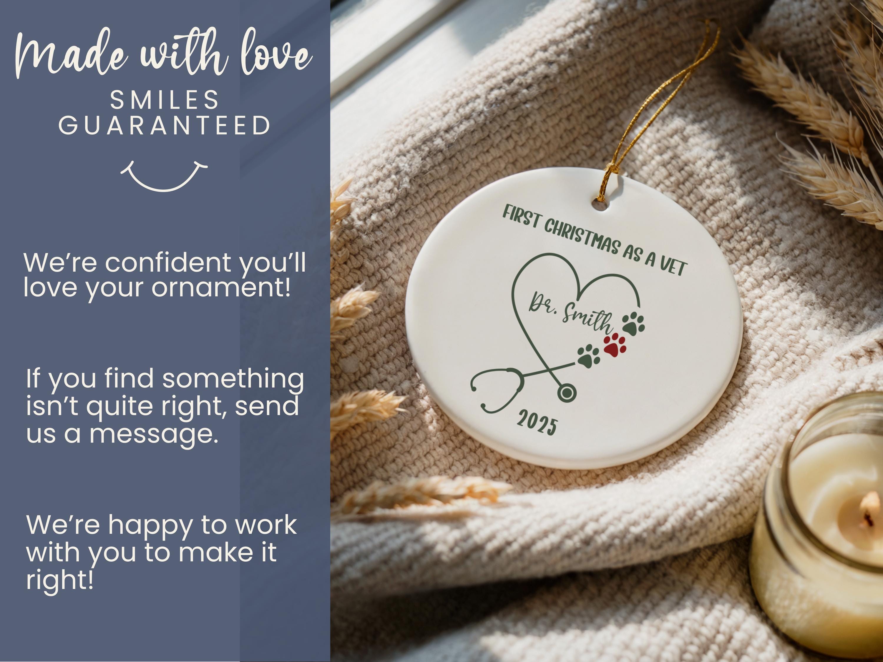Custom Veterinarian Student Ornament Personalized First Christmas as ...