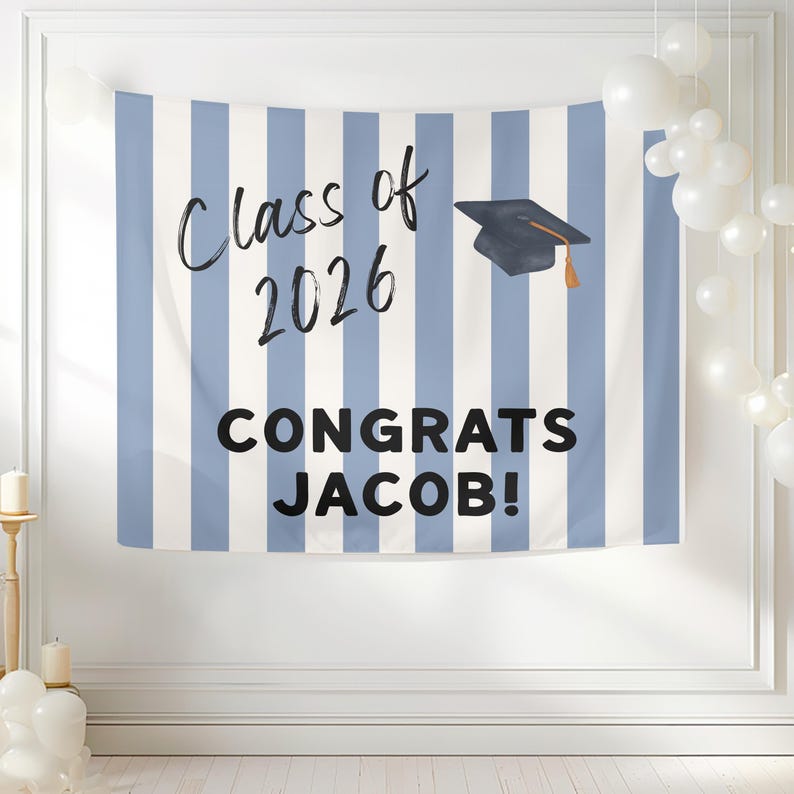 Class of 2026 Graduation Party Banner Personalized Name Photo Booth ...