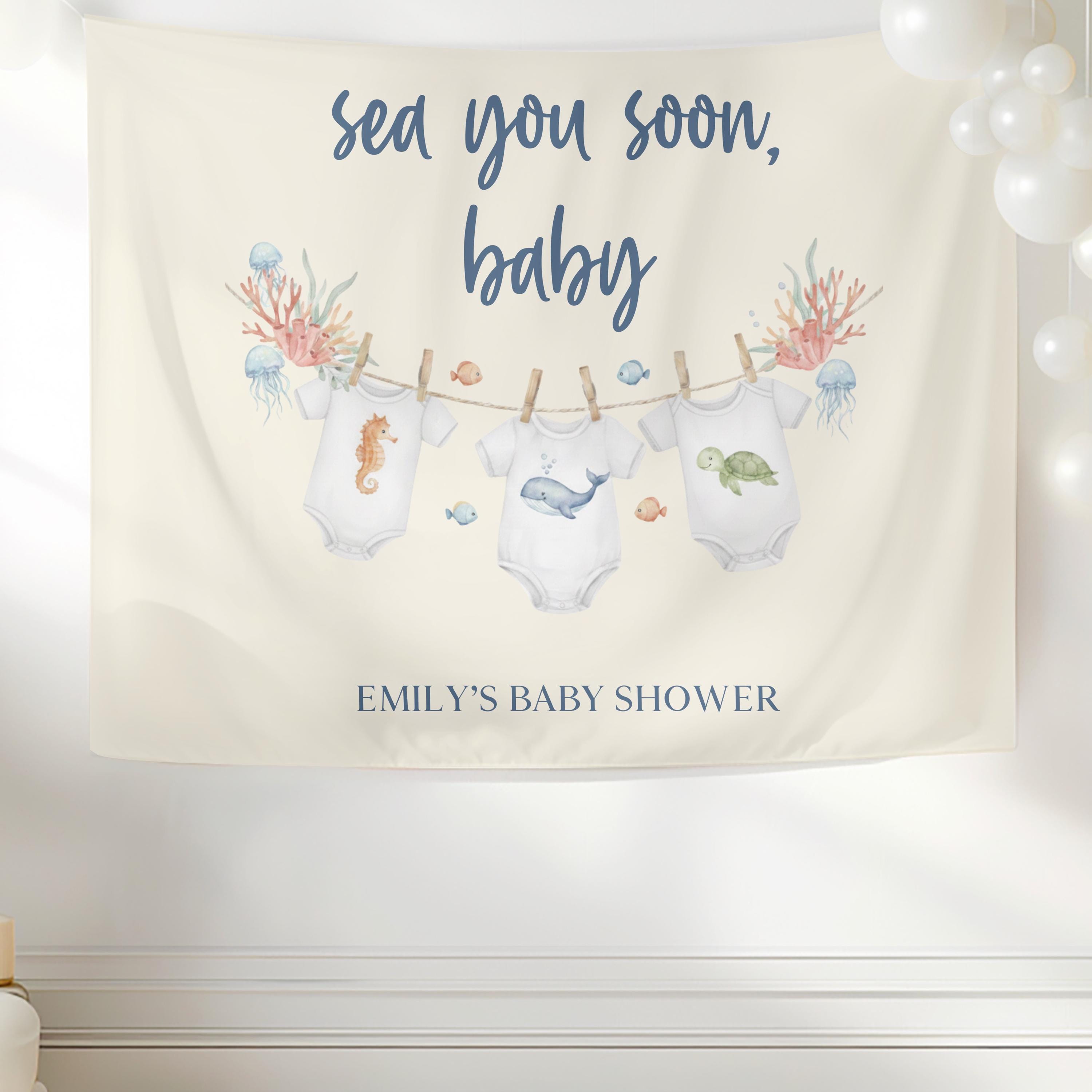 Custom Sea You Soon Ocean Baby Shower Decoration Personalized ...