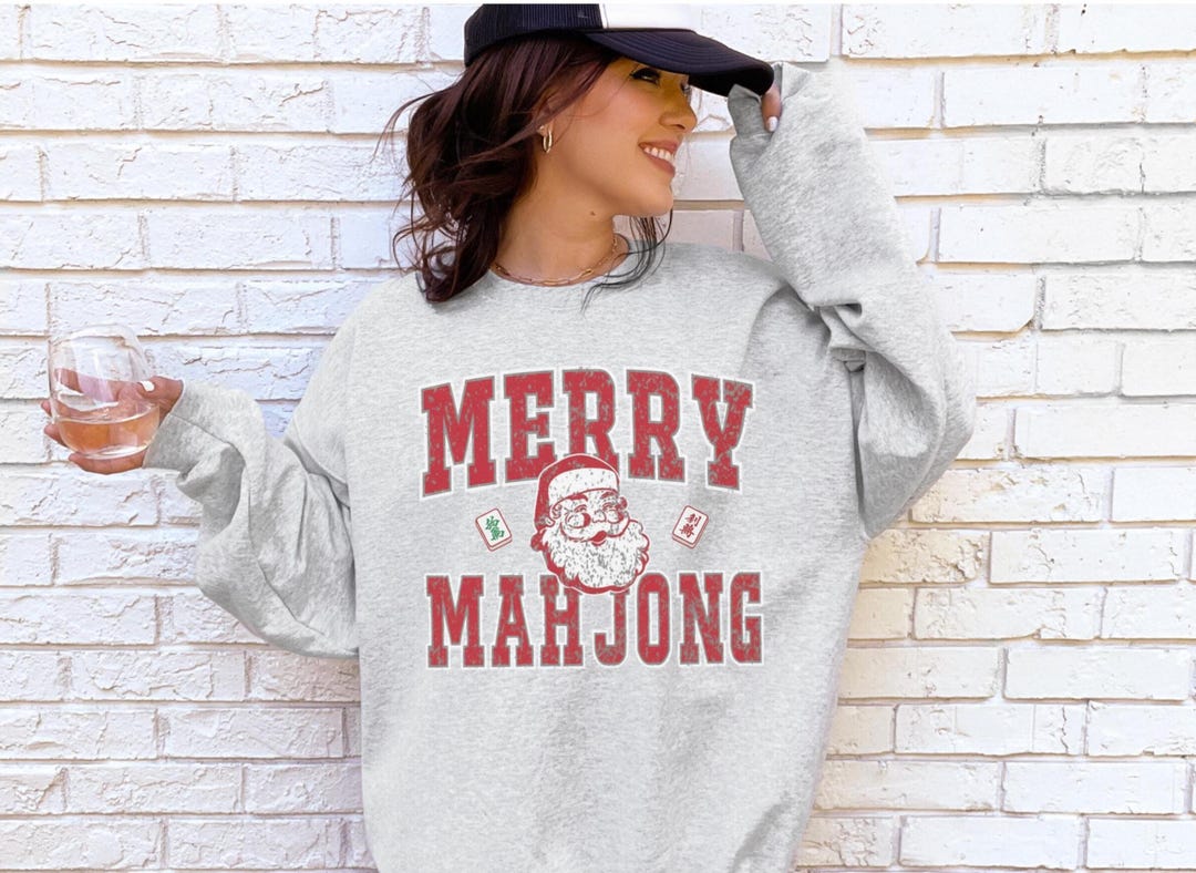 Merry Christmas Santa Mahjong Sweatshirt Merry Mahjong Retro Hoodie ...