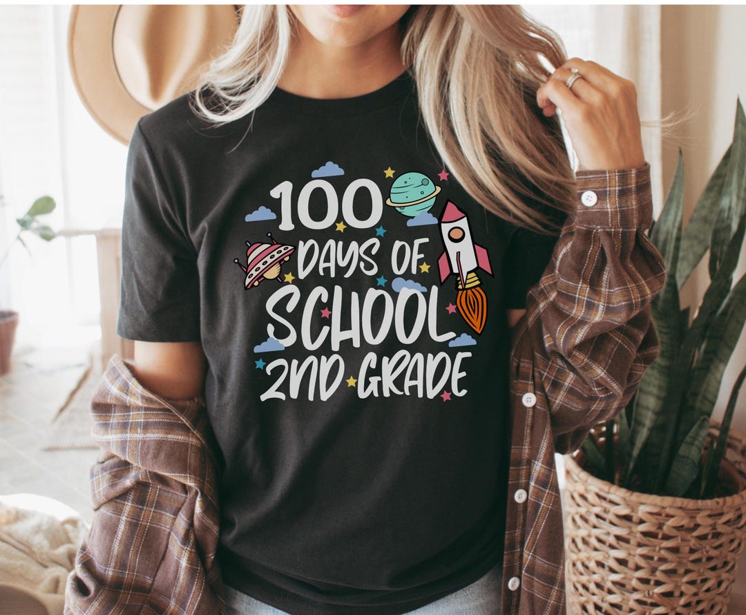 100 Days of School 2nd Grade Shirt, 100 Days of School Second Grade ...