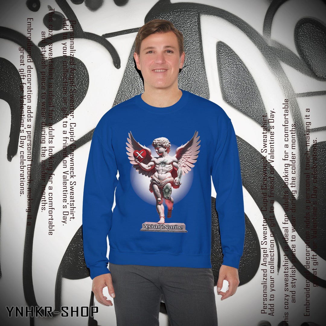 Personalized Angel Sweatshirt, Cupid Crewneck, Valentine's Day Friend ...