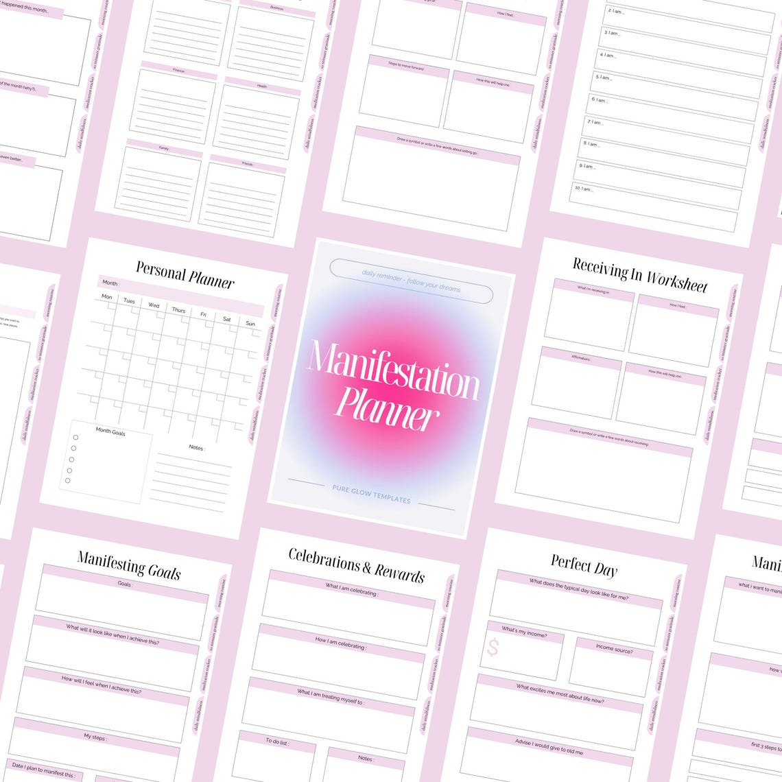 Manifestation Planner Ebook | Goal-setting | Vision Board Template ...