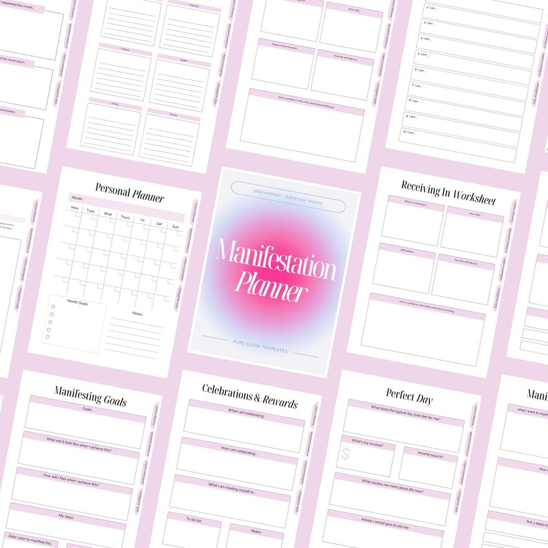 Manifestation Planner Ebook | Goal-setting | Vision Board Template ...