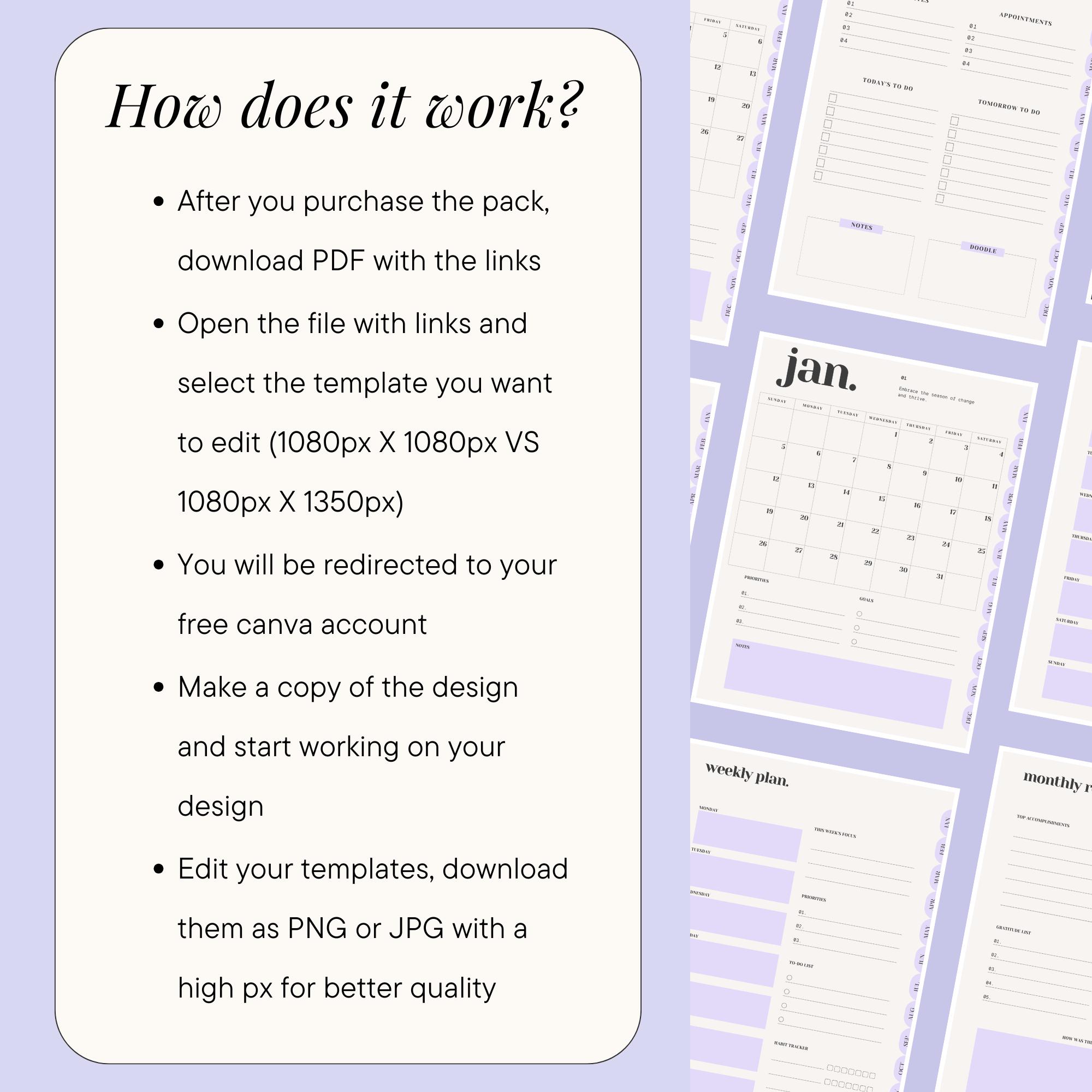2025 Digital Yearly Planner | Canva Template | New Year Goal Setting ...