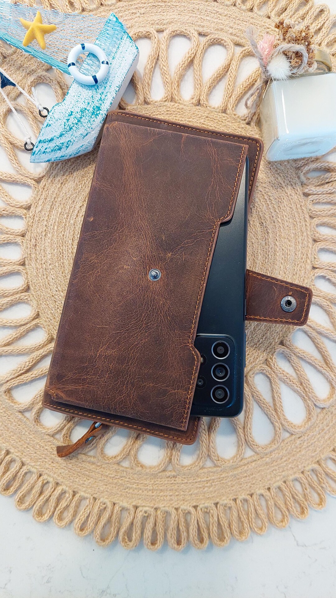 Personalized Leather Wallet Phone Holder, Custom Wallet, Leather Wallet ...