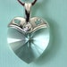 Crystal Heart Pendant Without Chain, Sterling Silver Fancy Heart Bail ...