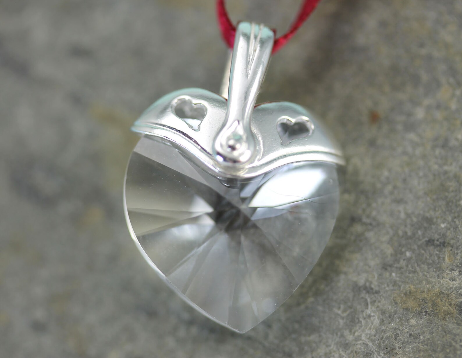 Crystal Heart Pendant Without Chain Sterling Silver Fancy - Etsy