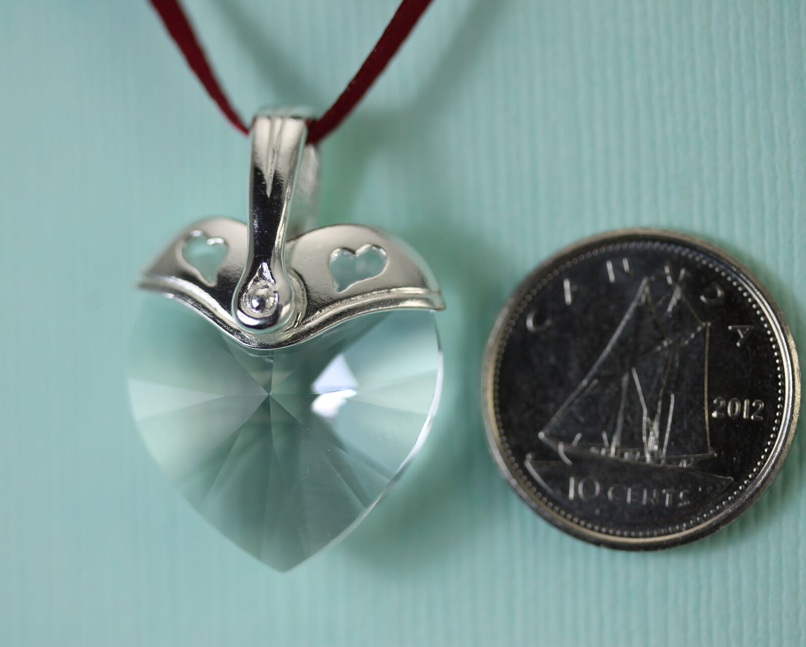 Crystal Heart Pendant Without Chain Sterling Silver Fancy - Etsy