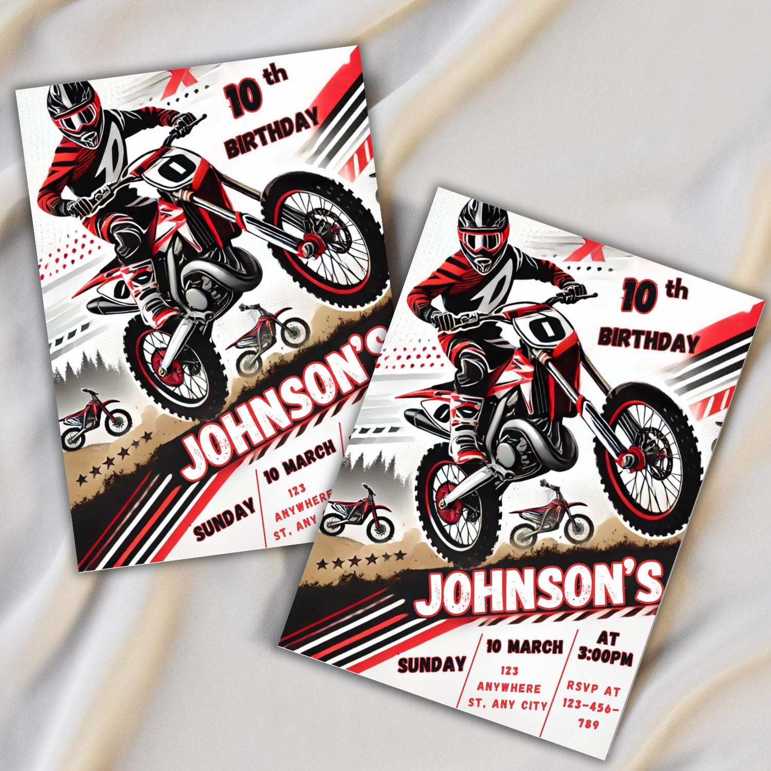 Editable Dirt Bike Birthday Invitation, Motocross Invitation, Dirt Bike ...