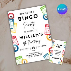 Bingo Birthday Invitation, Family Game Night Invite, Bingo Night ...