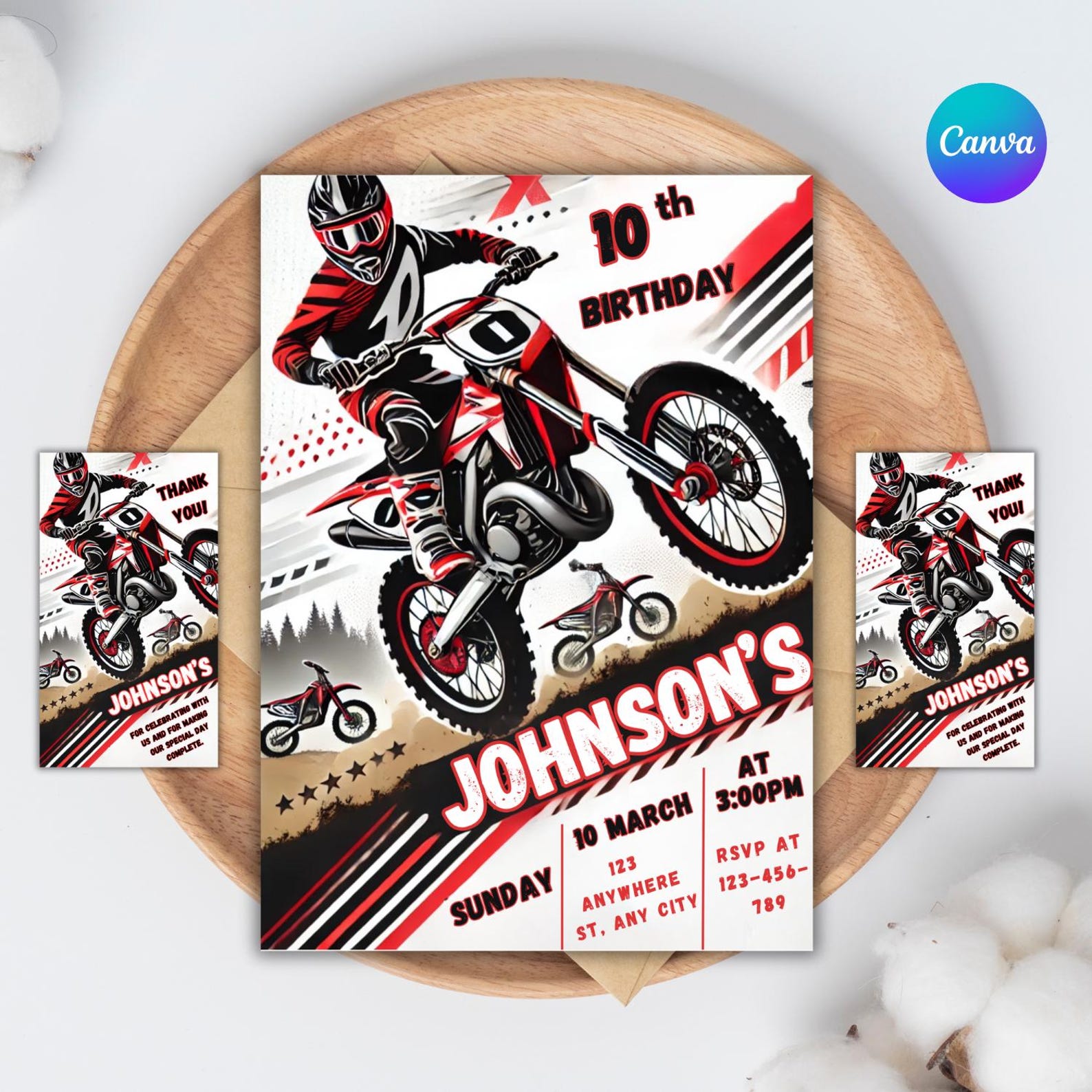 Editable Dirt Bike Birthday Invitation, Motocross Invitation, Dirt Bike ...