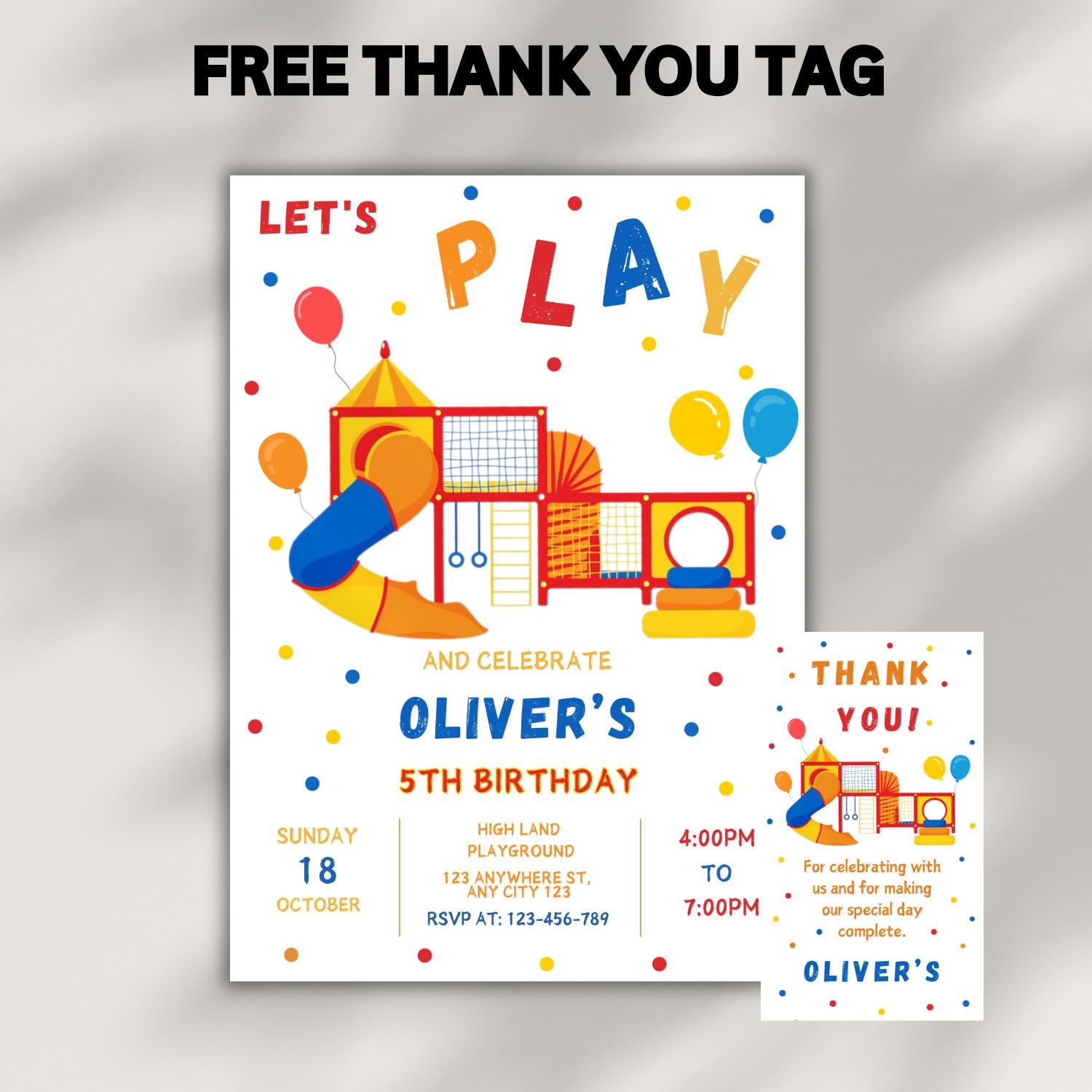 Playground Birthday Invitation, Bounce Indoor Playground, Jungle Gym ...