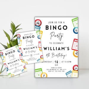Bingo Birthday Party Invitation, Game Night Invite (digital Download ...