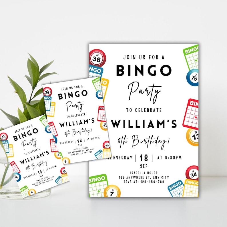 Bingo Birthday Party Invitation, Game Night Invite (digital Download ...