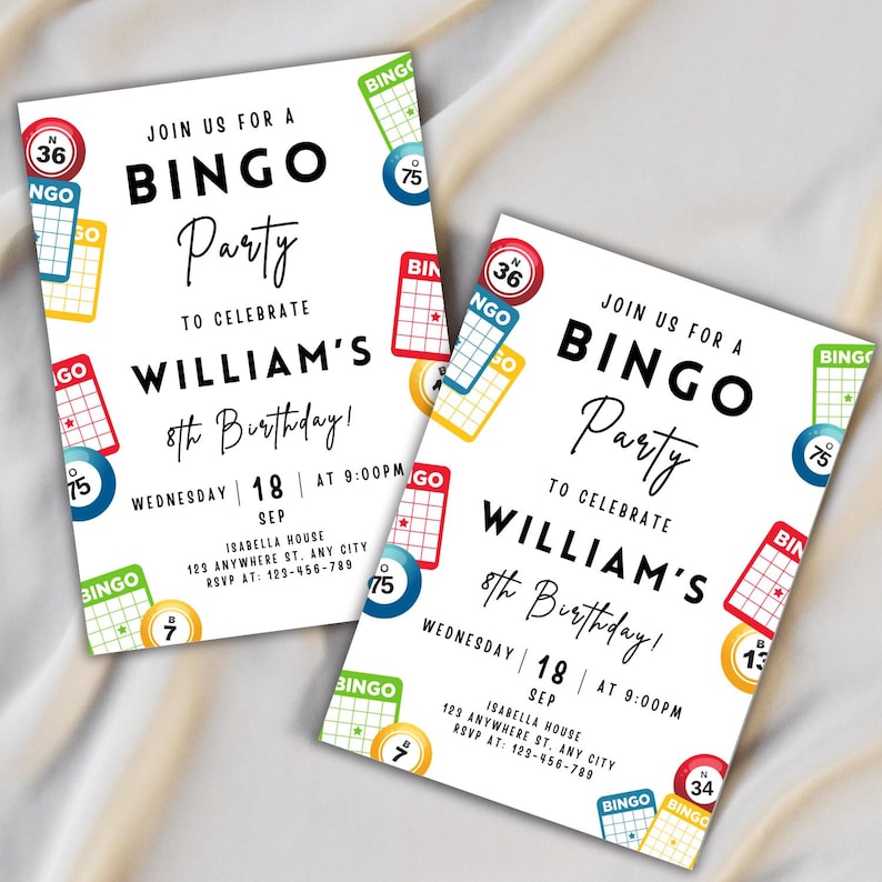 Bingo Birthday Invitation, Family Game Night Invite, Bingo Night ...