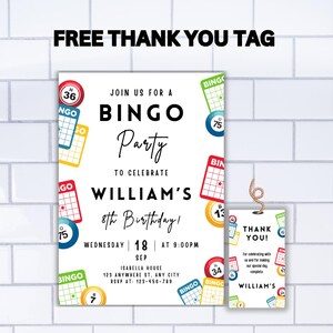 Bingo Birthday Party Invitation, Game Night Invite (digital Download ...