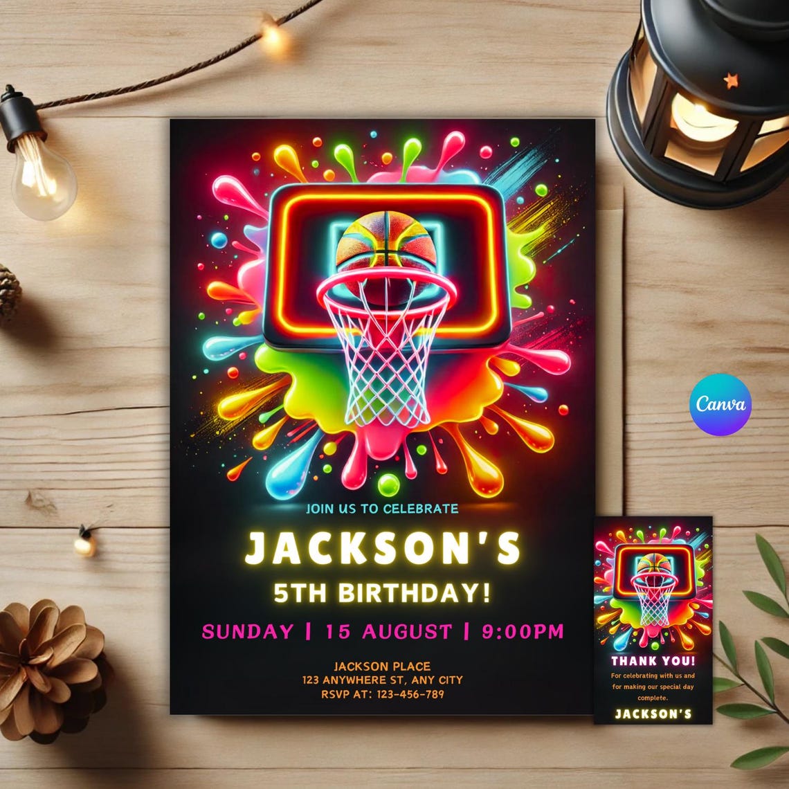 Basketball Invitation, Basketball Birthday Invite, Boys Girls ...