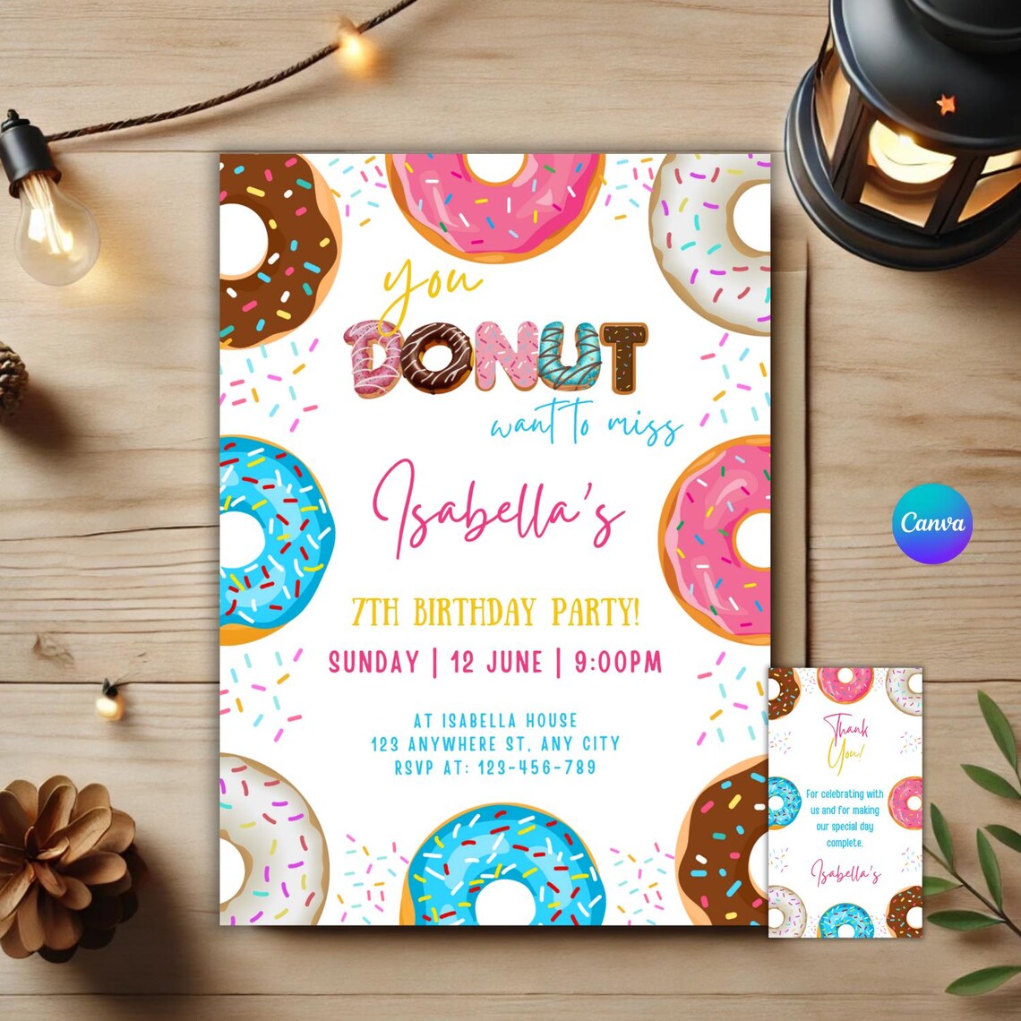 Donut Invitation, Donut Birthday Invite, Donut Sweet Celebration, Donut ...